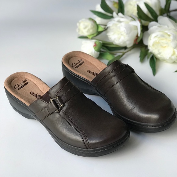 Clarks | Shoes | Clarks Collection Soft Cushion Brown Slip On Shoes ...